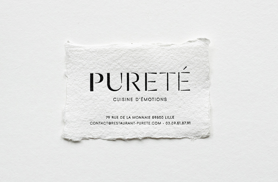 Restaurant Gastronomique Pureté. Identité visuelle complète.